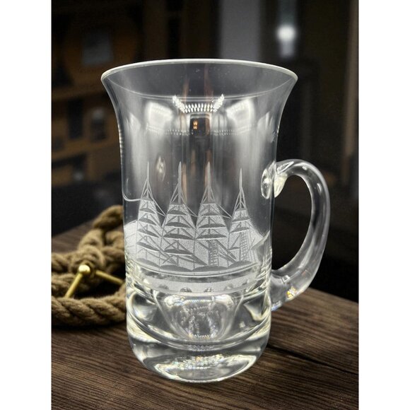Vintage | Dining | Vintage Tuscany Blown Glass Clipper Sailing Ship ...